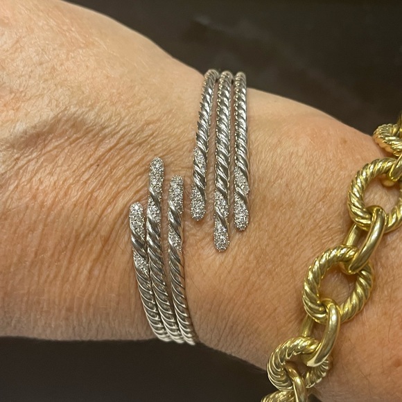 David Yurman | Jewelry | David Yurman Willow 3 Cable Row Ss 925 W Pav ...